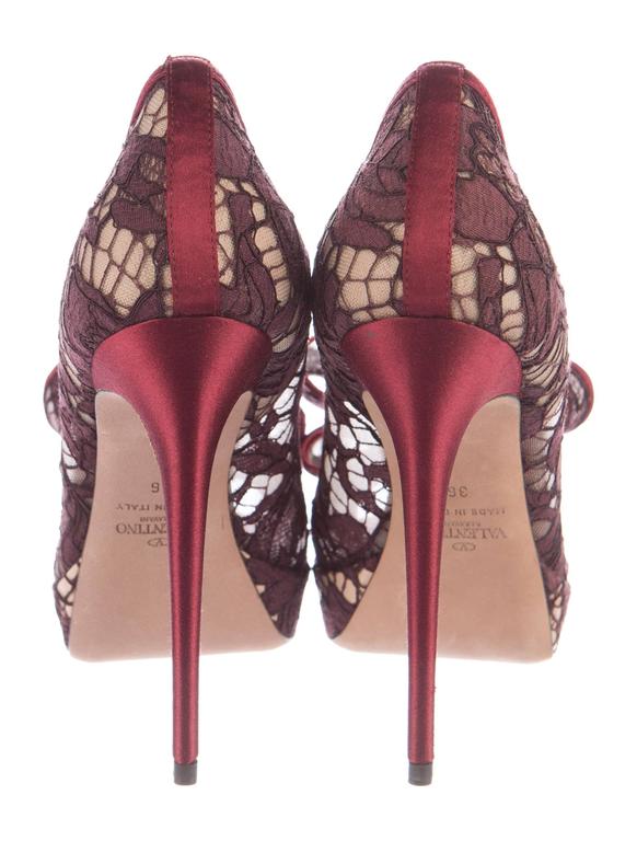 Valentino NEW and SOLD OUT Burgundy Bow Satin Evening Heels Pumps Shoes ...