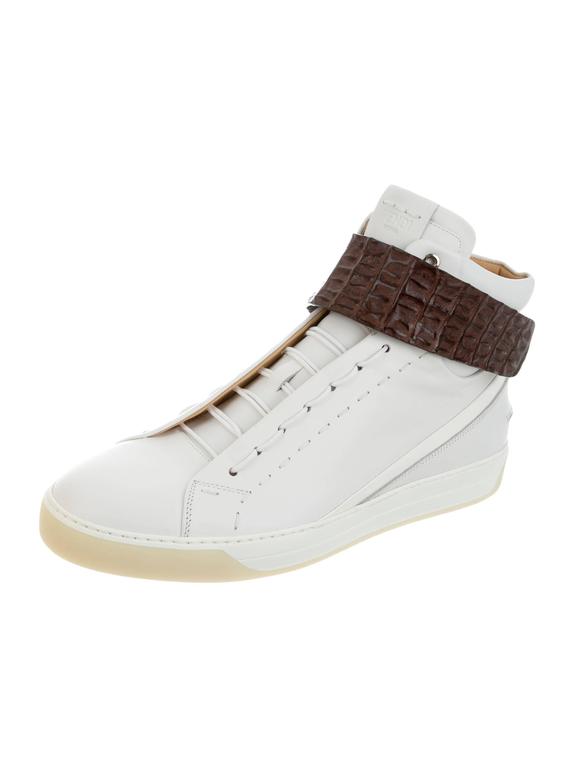 Fendi NEW Men's Limited Edition White Leather High Tops Sneakers Shoes ...