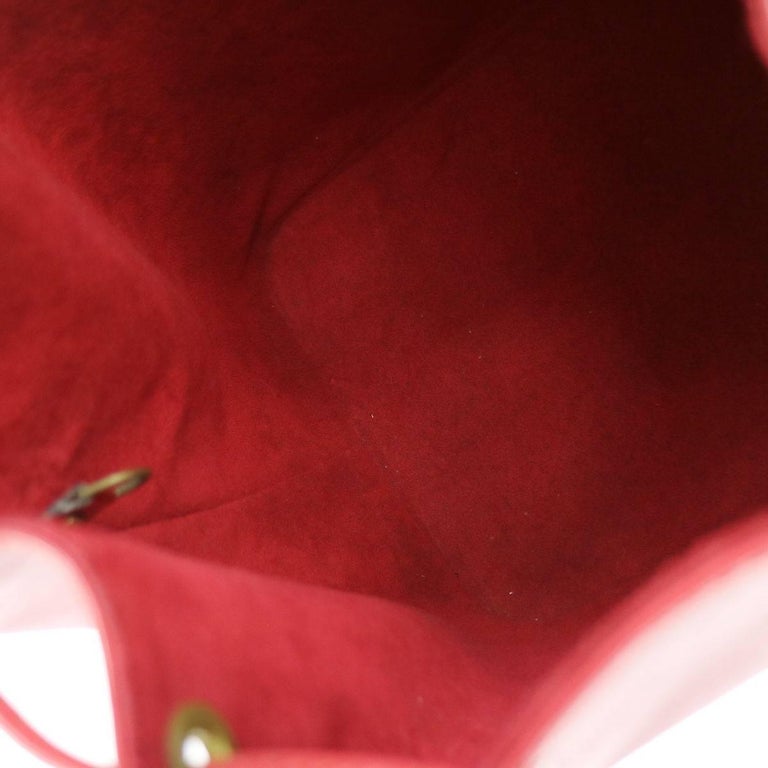 Louis Vuitton Red Leather Drawstring Bucket Hobo Tote Shoulder Bag at ...