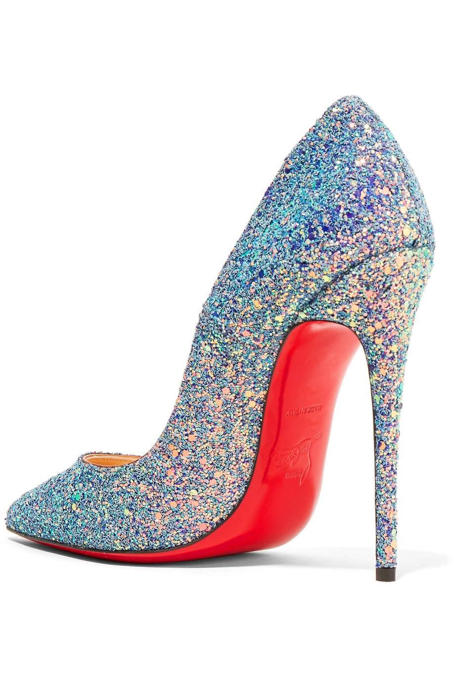 Christian Louboutin New Blue Pink Glitter So Kate High Heels Pumps in ...