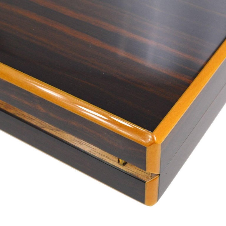 Louis Vuitton Like NEW Men's Brown Wooden Gold Logo Cigar Storage Case ...