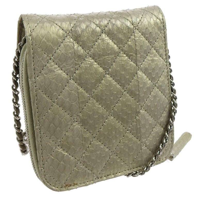 Chanel Python Iridescent Evening Wallet on Chain WOC Crossbody Shoulder ...