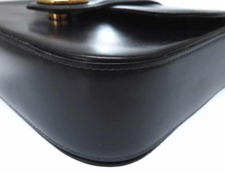 Gucci Leather Gold Kelly Style Top Handle Satchel Evening Shoulder Flap ...