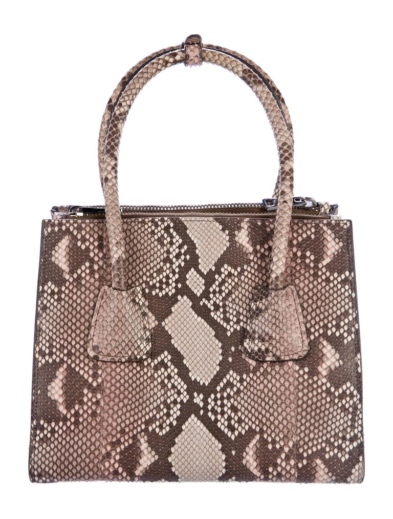Prada NEW Multi Color Snakeskin Top Handle Kelly Style Satchel Shoulder ...