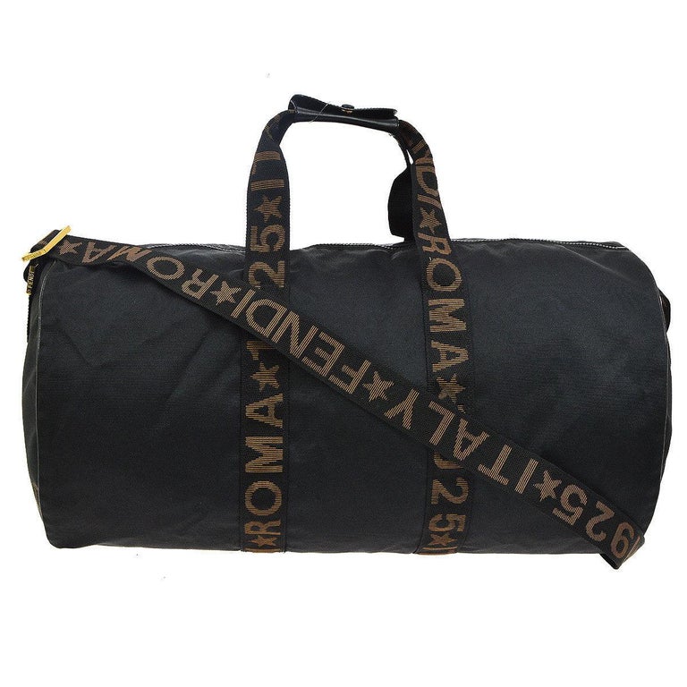 Fendi Roma Black Travel Gym Men's Women Carryall All Top Handle Tote ...