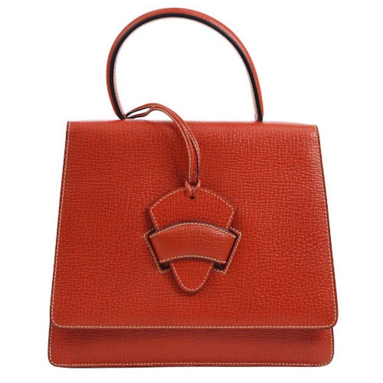 Loewe Red Leather Slip Buckle Kelly Style Top Handle Satchel Shoulder ...