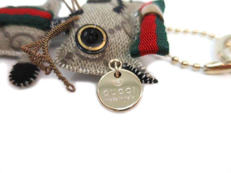 Gucci Monogram GG Cat Motif Gold Tone Key Chain at 1stDibs