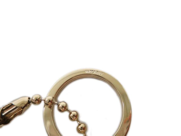 Gucci Monogram GG Cat Motif Gold Tone Key Chain at 1stDibs