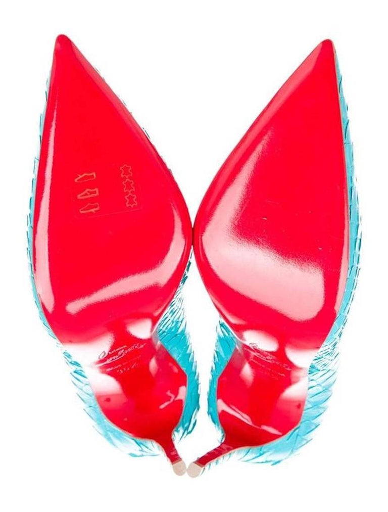 Christian Louboutin New Sold Out Pacific Blue Python So Kate Heels ...