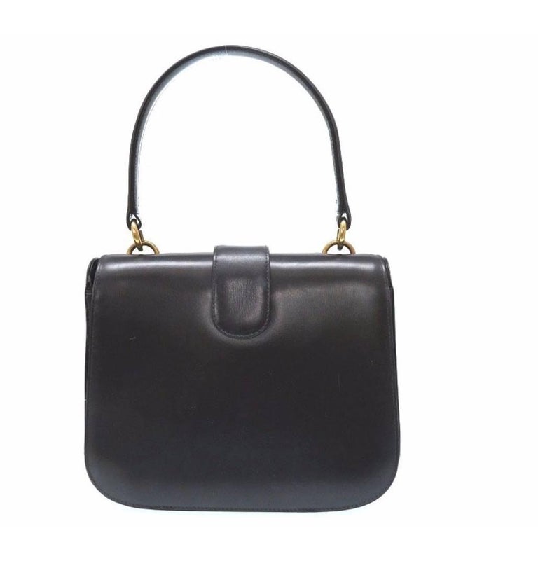 Gucci Leather Gold Kelly Style Top Handle Satchel Evening Shoulder Flap ...