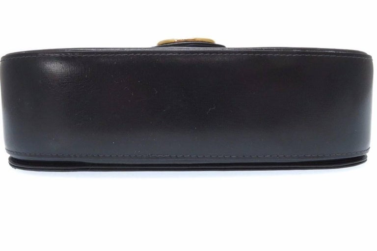 Gucci Leather Gold Kelly Style Top Handle Satchel Evening Shoulder Flap ...