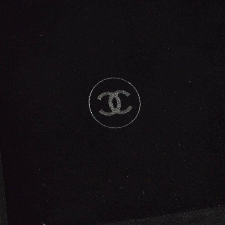 Chanel Black Leather Table Desk Vanity Jewelry Trinket Tray Case at ...