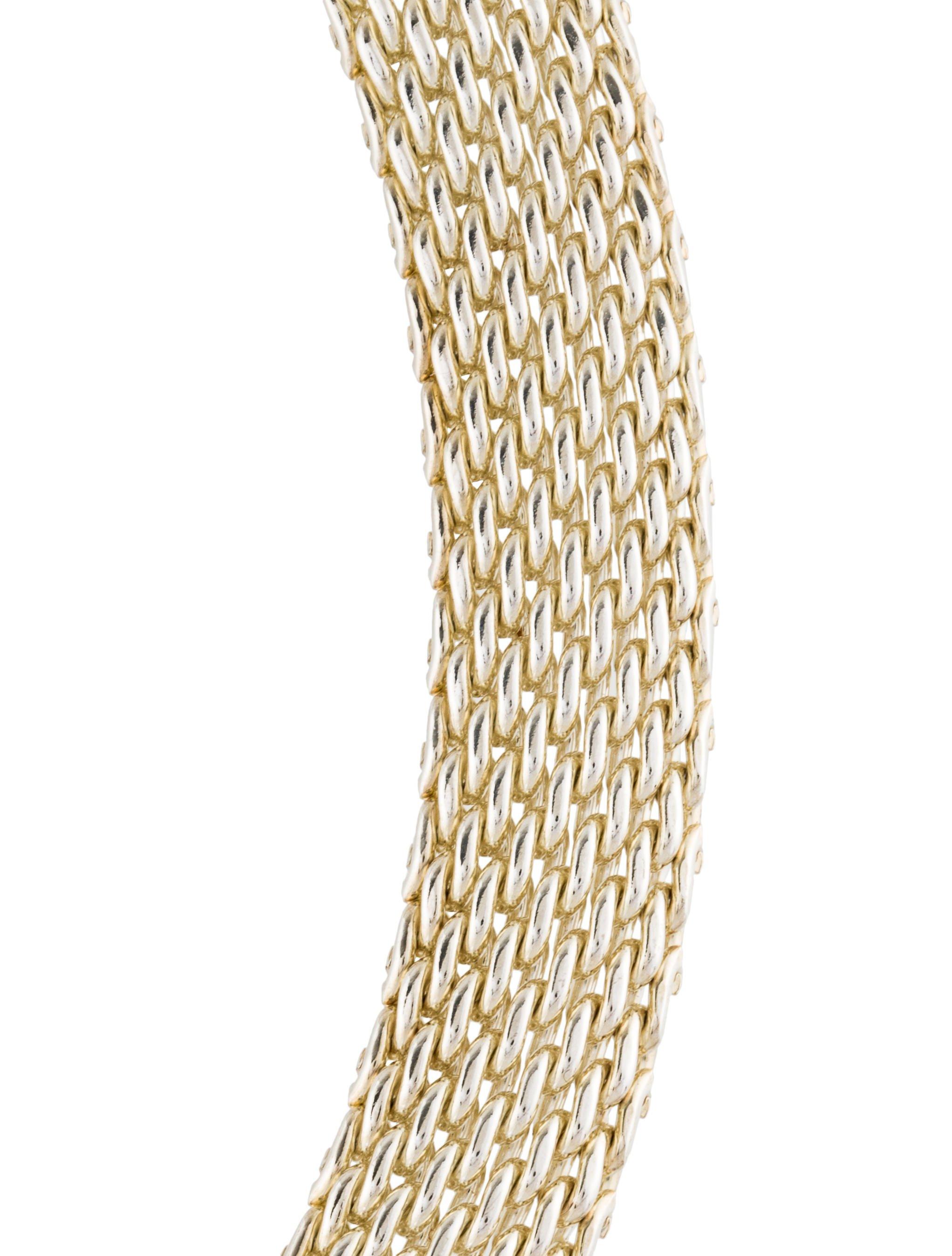 Tiffany and Co. Sterling Silver Mesh Evening Collar Choker Necklace For ...