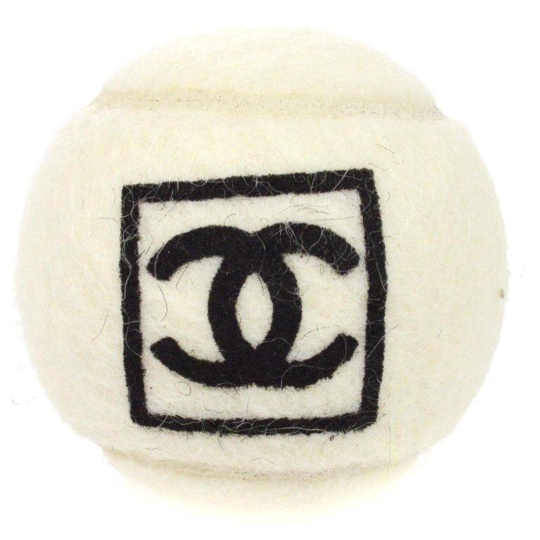 Chanel White Black Novelty Tennis Ball at 1stDibs | chanel tennis ball ...