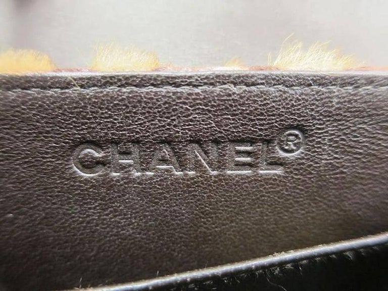 Chanel Rare Cognac Brown Leopard Print Ponyhair Gold Party Evening ...