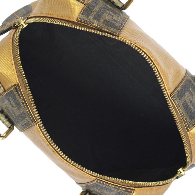 Fendi Monogram Canvas Nylon Logo Top Handle Satchel Speedy Style Tote ...