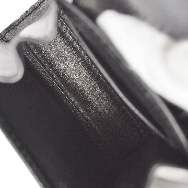 Gucci Black Leather Mini Silver Buckle Kelly Style Top Handle Satchel ...