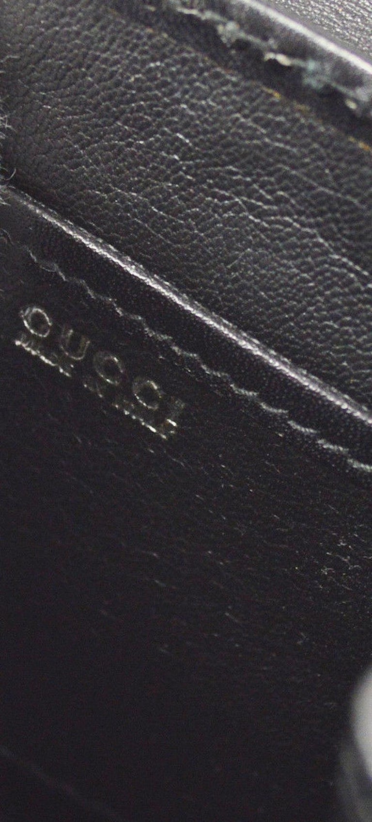 Gucci Black Leather Mini Silver Buckle Kelly Style Top Handle Satchel ...