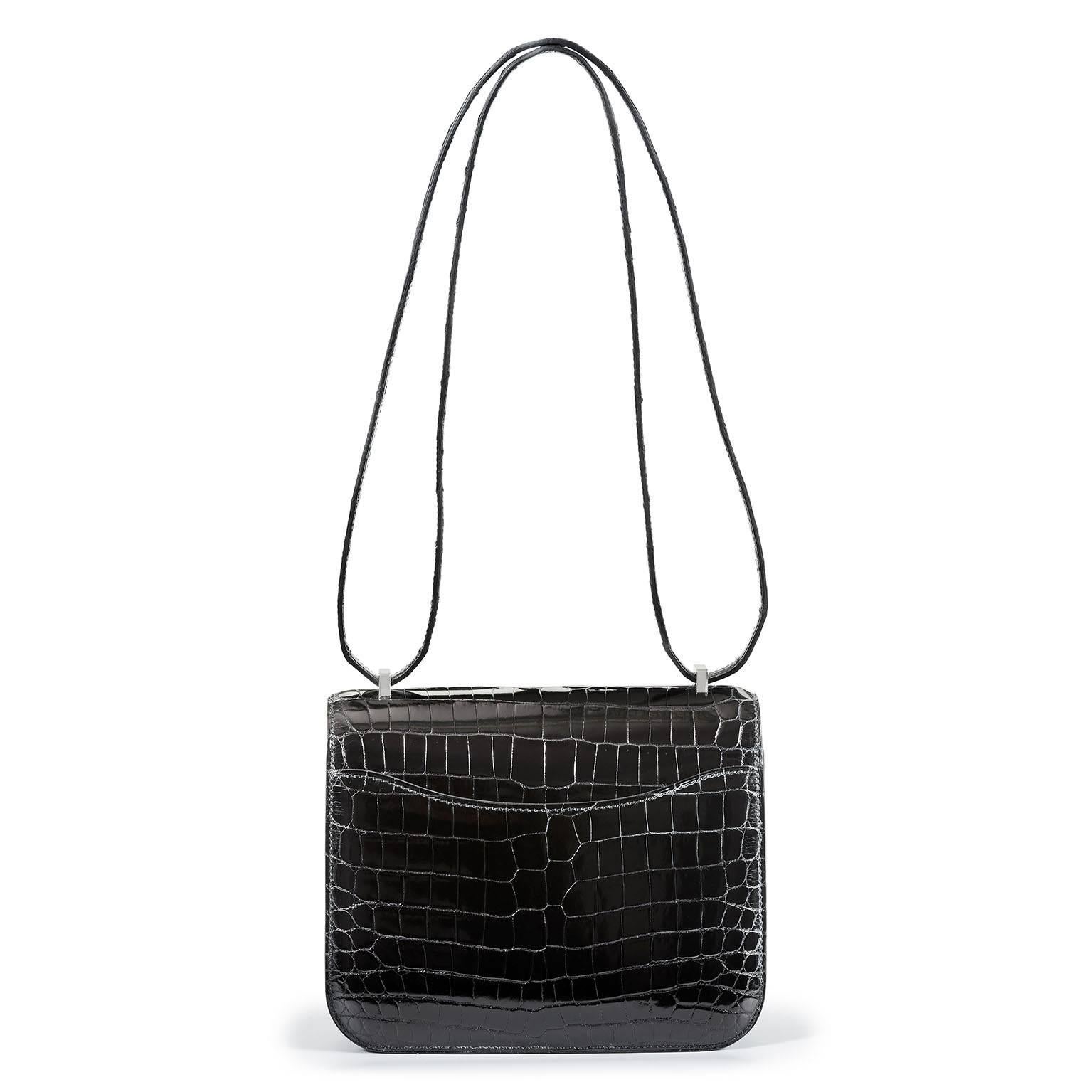 NEW Constance Black Croc! Amazing piece! at 1stDibs