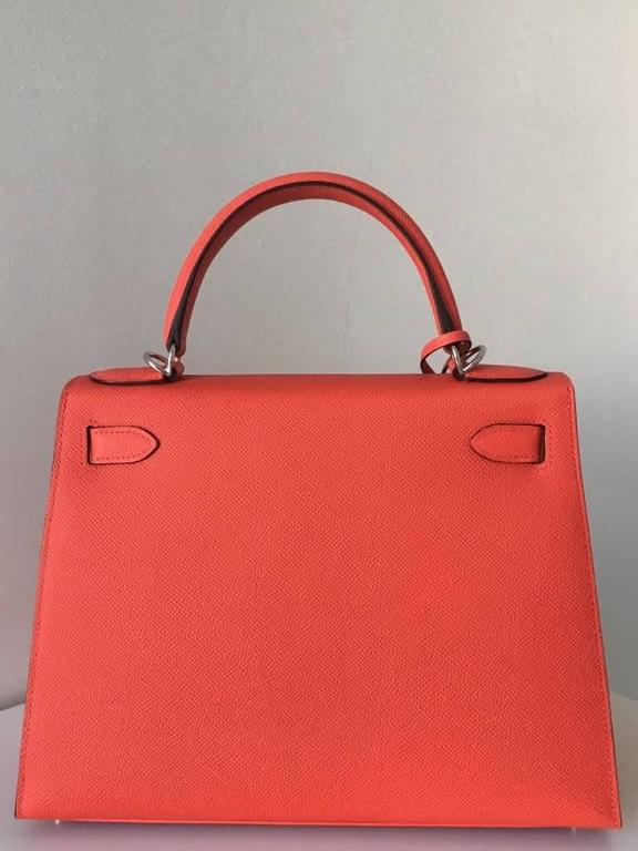 Kelly 28 Sellier Rouge Tomate Epsom PHW For Sale at 1stDibs