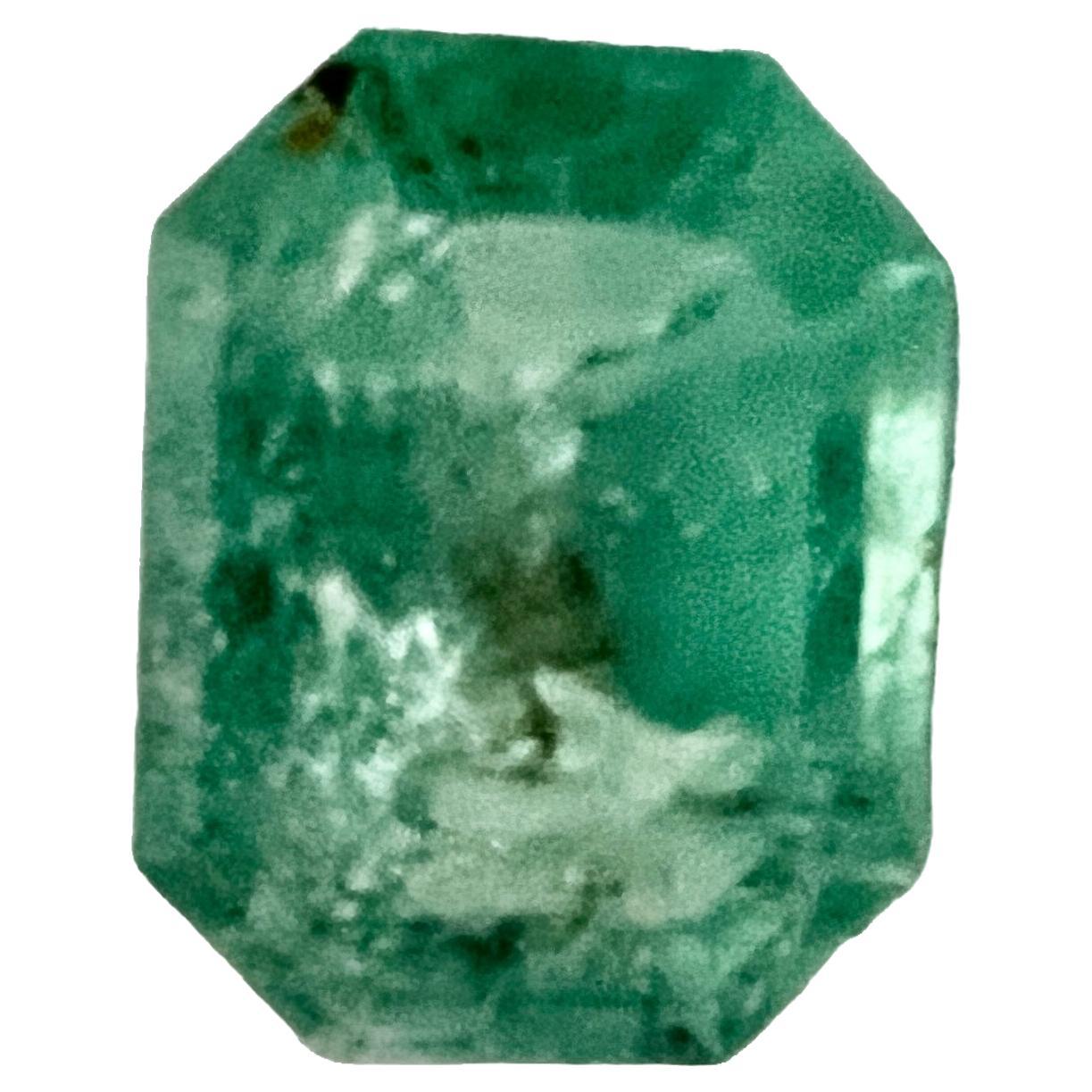 3.62ct Emerald Cut Natural Untreated Green Emerald Gemstone For Sale at ...