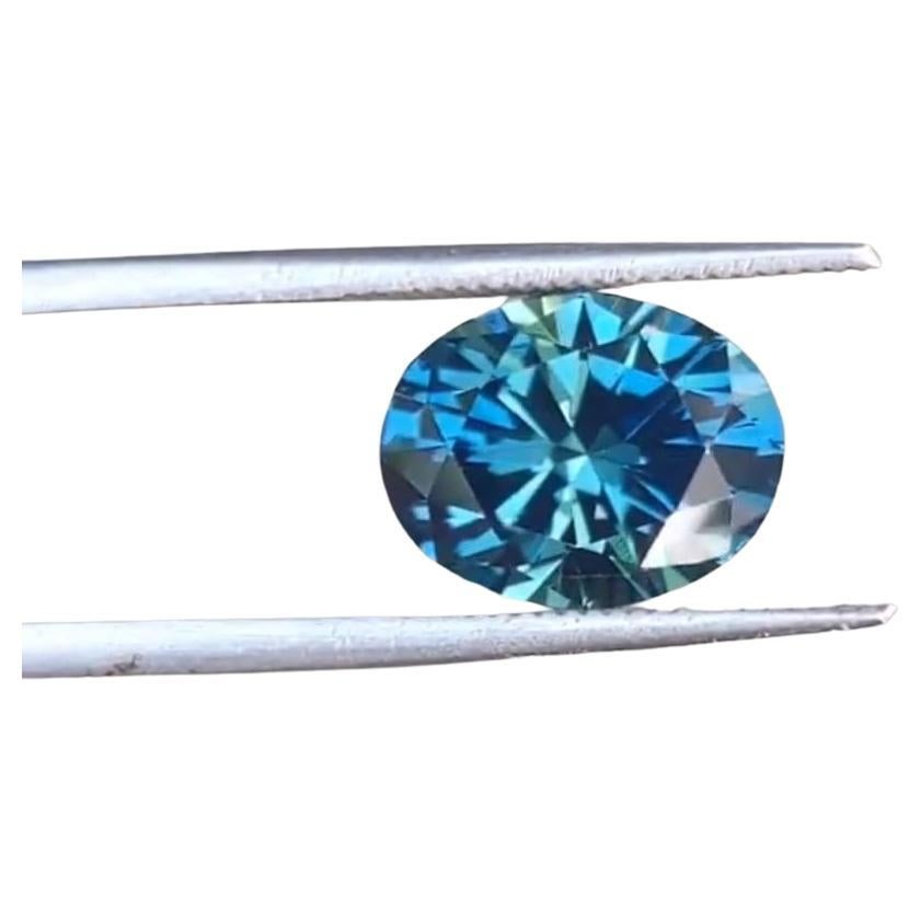 1.3ct Natural UNHEATED Oval Teal Blue Sapphire Gemstone - Loupe Clean ...