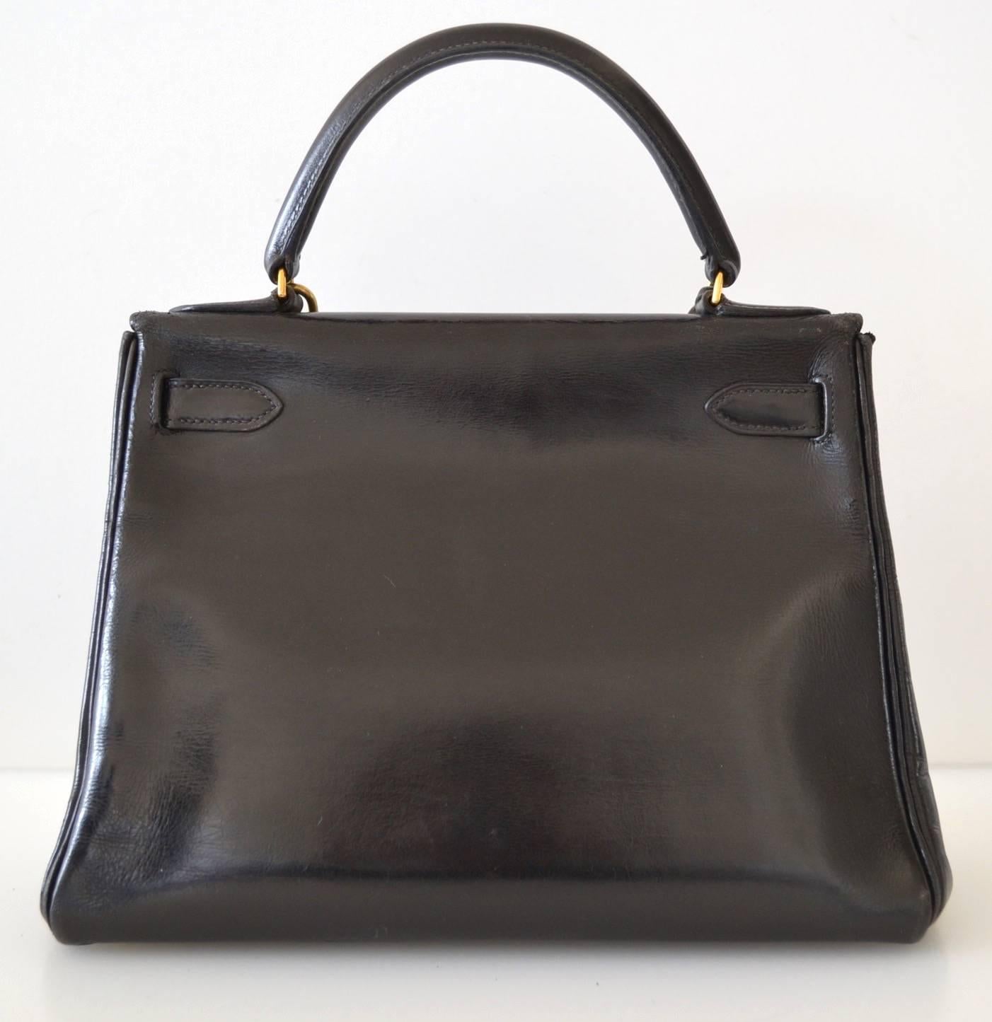 Hermes Kelly 28 Black Box at 1stDibs
