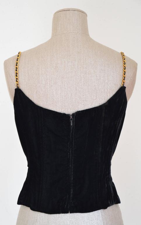1990s Rare Chanel Black Velvet Corset Collector at 1stDibs