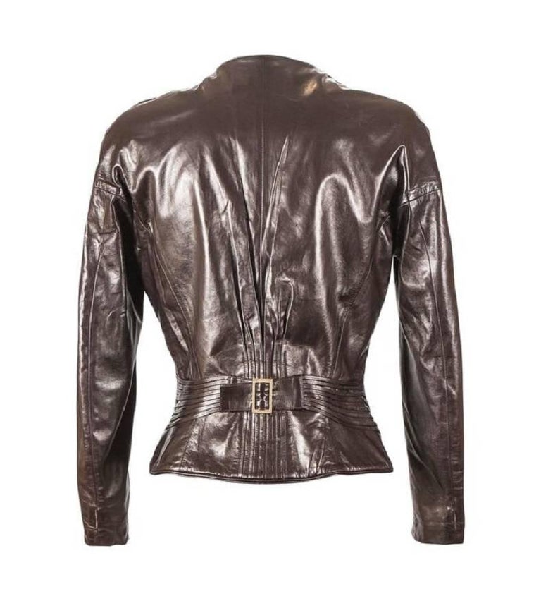 Tom Ford for Gucci Fall 2003 Brown leather corset jacket For Sale at ...