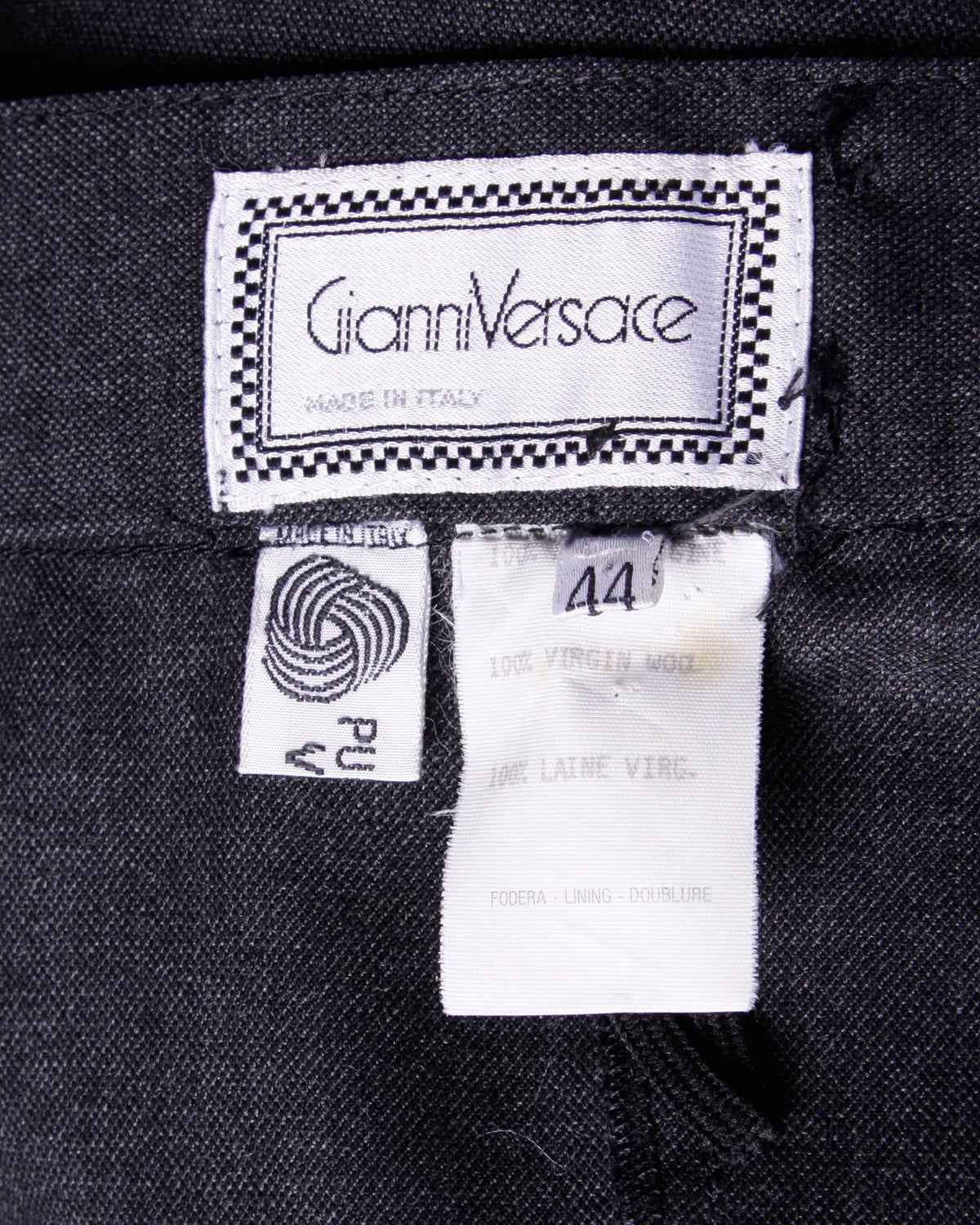 Gianni Versace Vintage 1980s 80s Grey Wool Pleated Trousers or Trousers ...