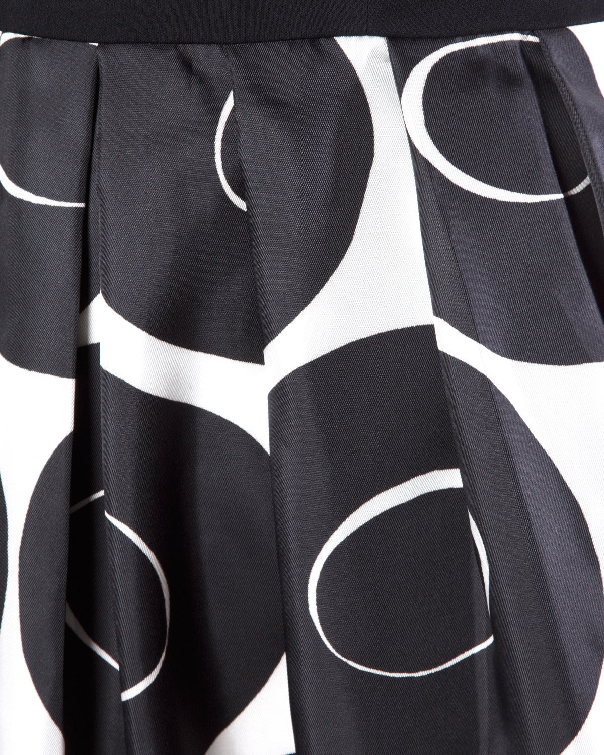 Vintage 1960s Black + White Geometric Print Cocktail Dress at 1stDibs
