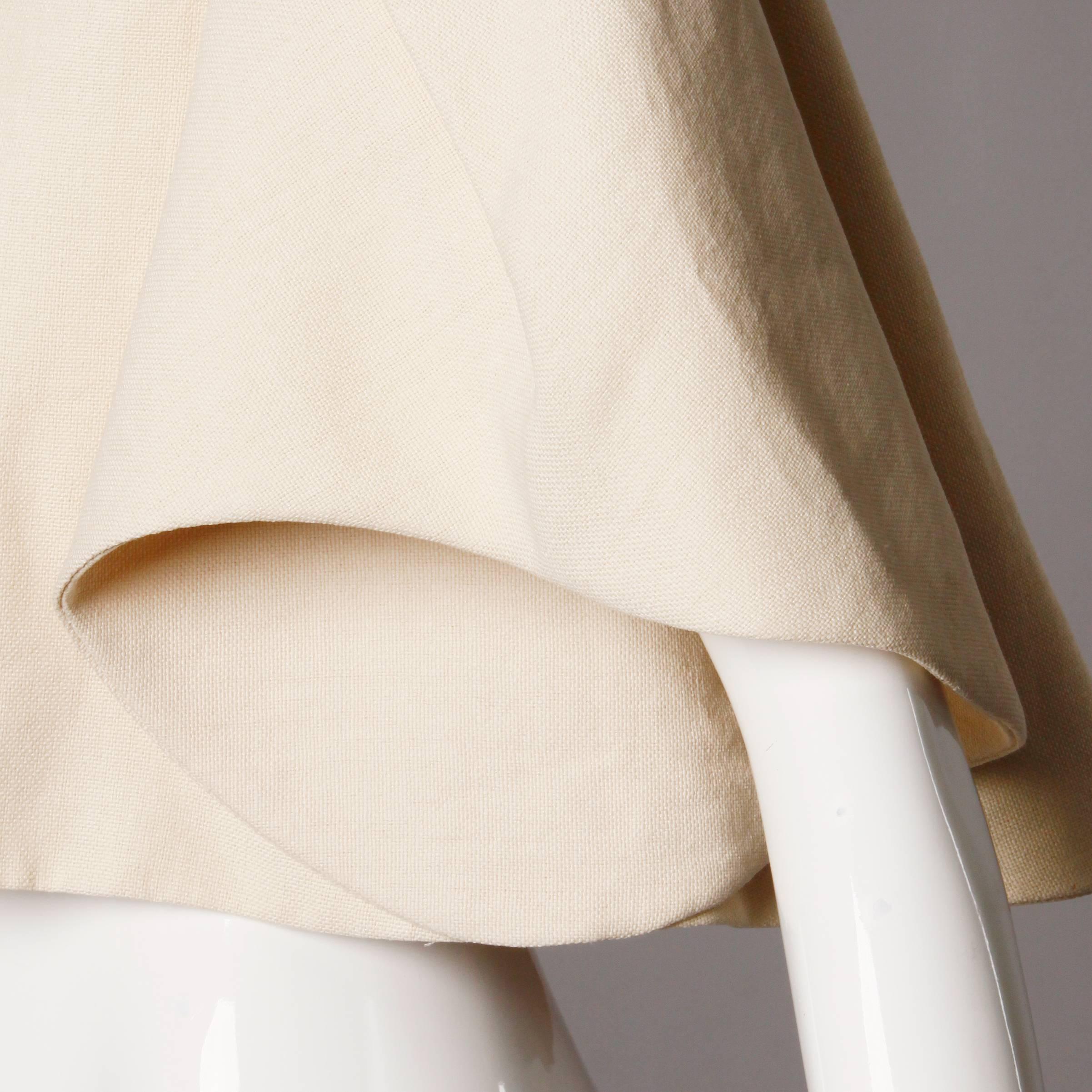 Delpozo Unworn with Tags Cream Paper Silk Architectural Cape Jacket at ...