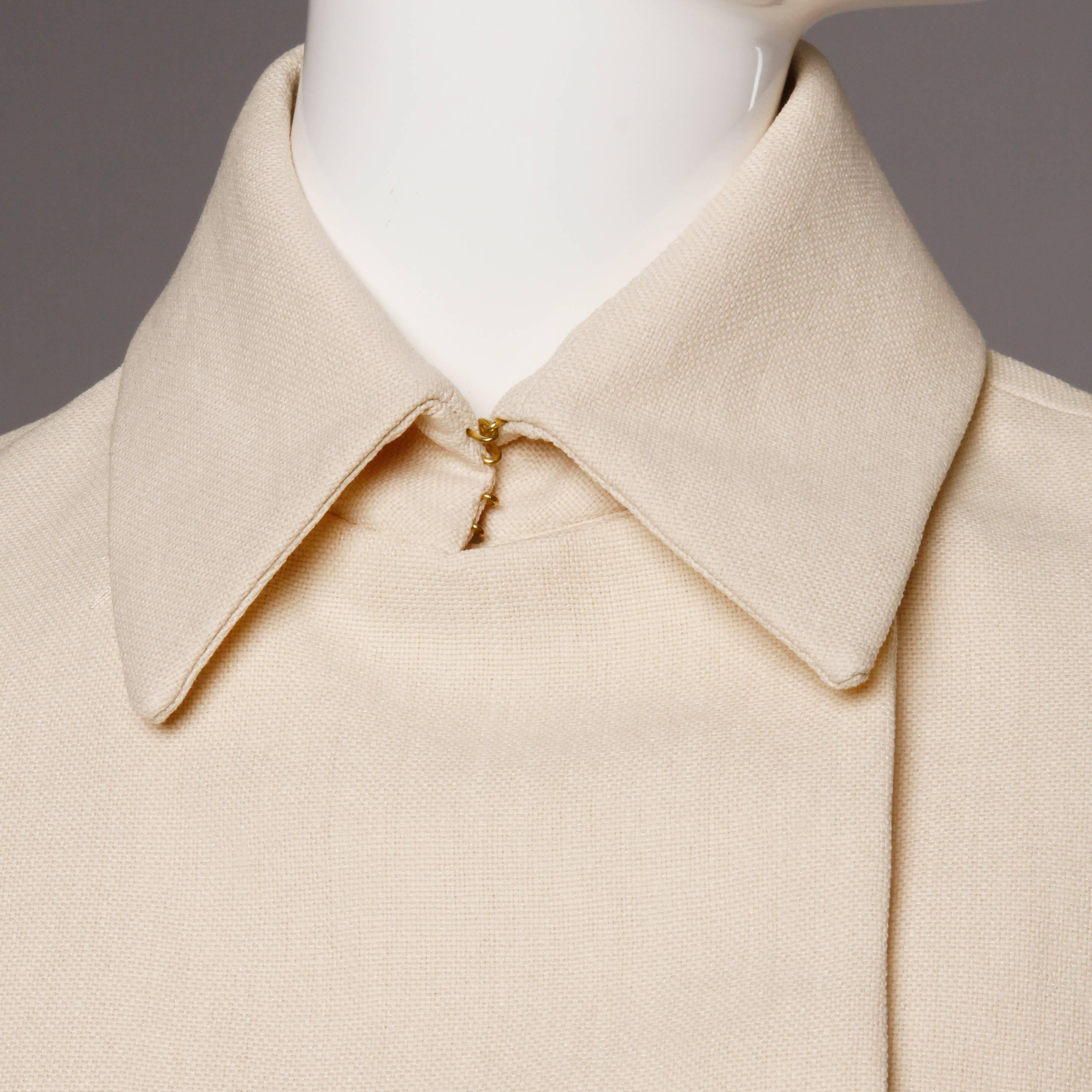 Delpozo Unworn with Tags Cream Paper Silk Architectural Cape Jacket at ...