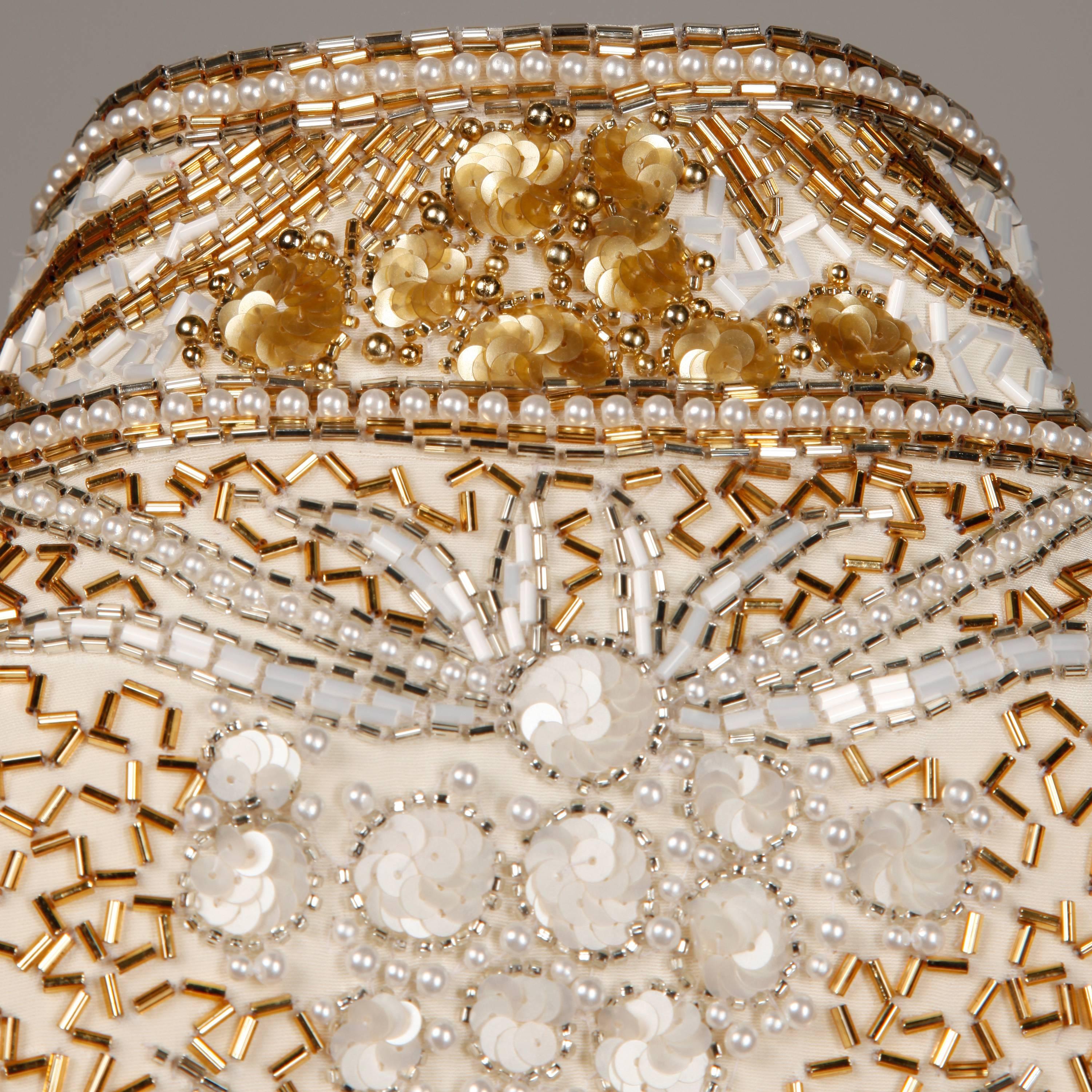 Bob Mackie Vintage Metallic Gold + White Sequin + Beaded Trophy Jacket ...