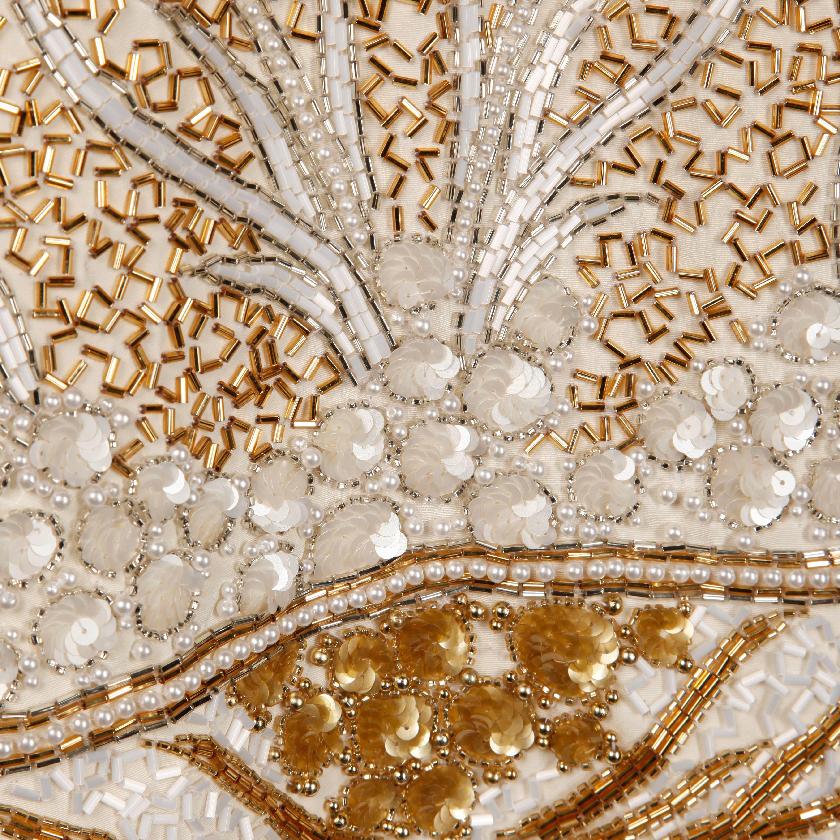 Bob Mackie Vintage Metallic Gold + White Sequin + Beaded Trophy Jacket ...