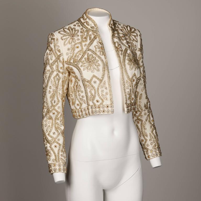 1960s Vintage Beaded + Rhinestone Jacket at 1stDibs