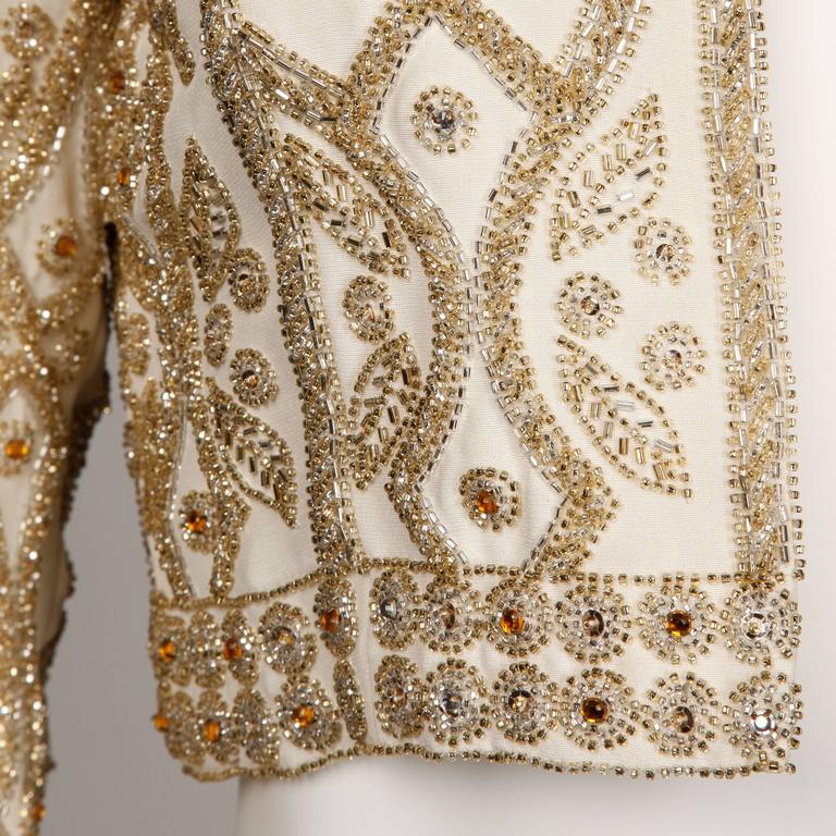 1960s Vintage Beaded + Rhinestone Jacket at 1stDibs