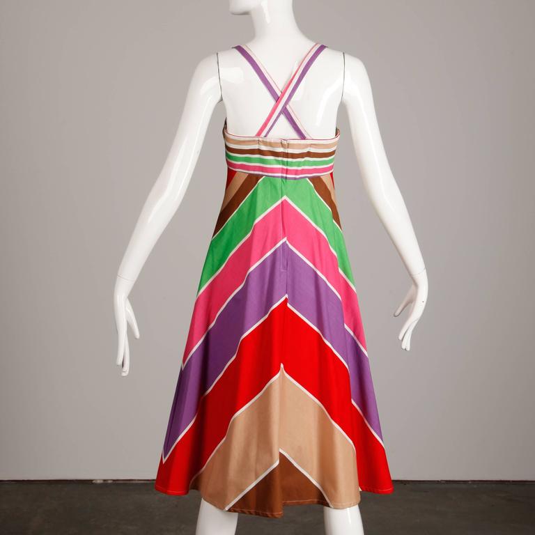 Joseph Magnin Vintage Rainbow Striped Cotton Sundress, 1970s at 1stDibs ...