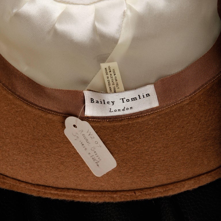 Unworn with Tags Bailey Tomlin Vintage Brown Fur Felt Hat with Berry ...