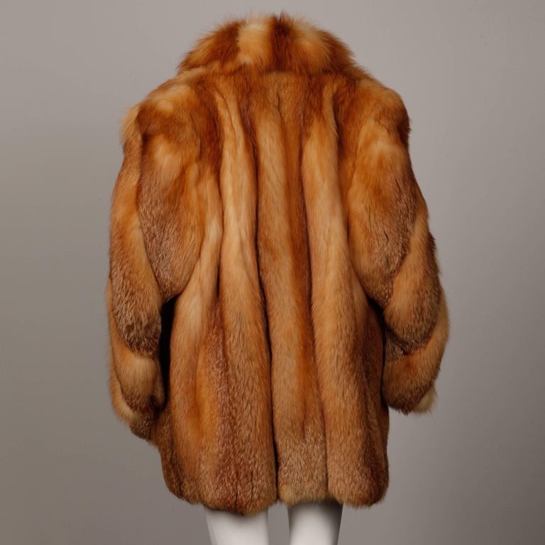 Exceptional Adolfo Vintage Chubby Red Fox Fur Coat or Jacket at 1stDibs ...