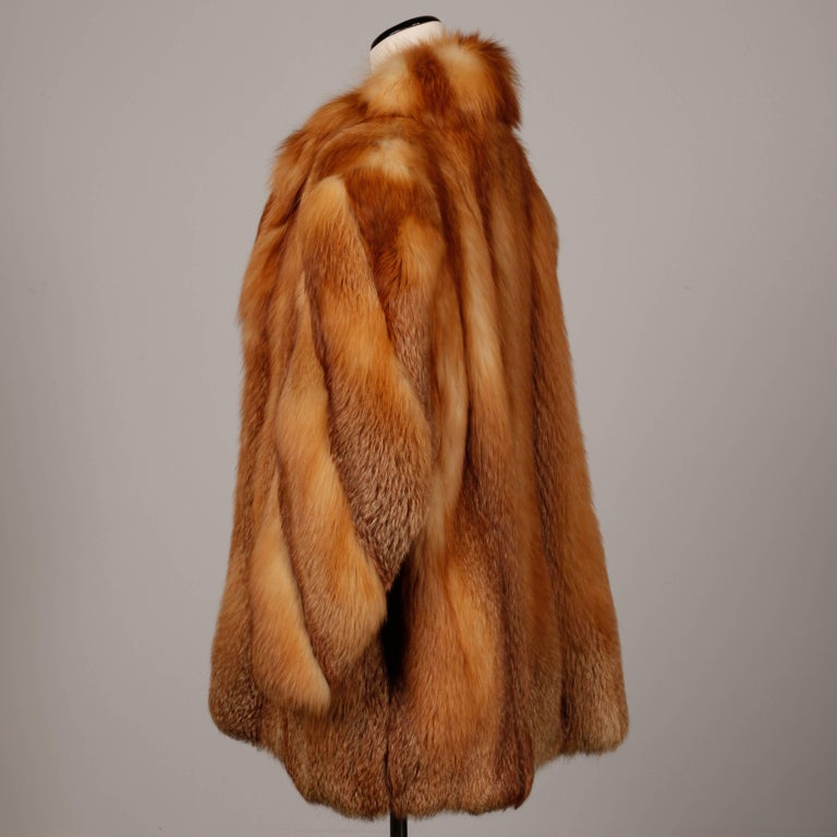 Exceptional Adolfo Vintage Chubby Red Fox Fur Coat or Jacket at 1stDibs ...