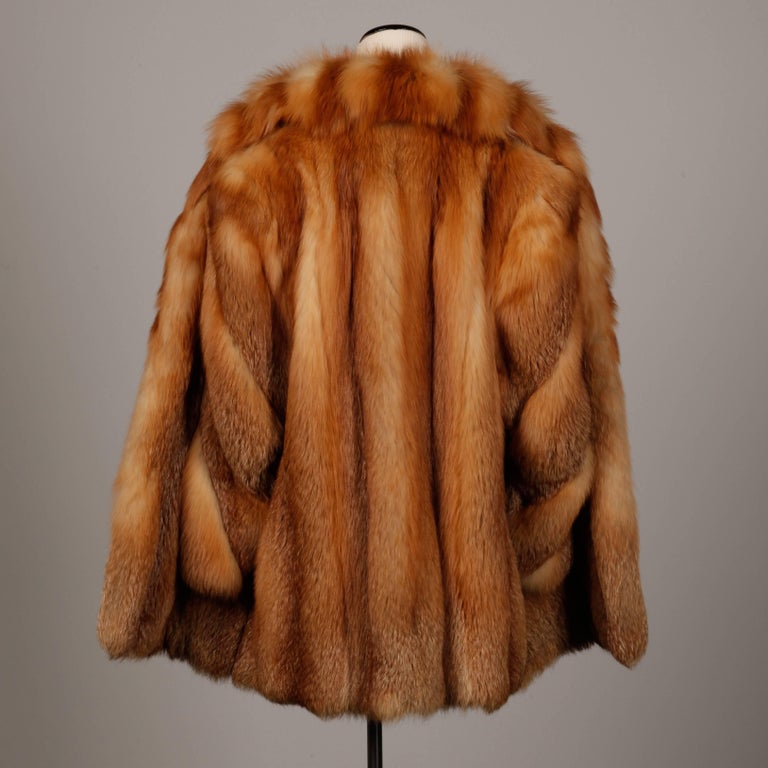 Exceptional Adolfo Vintage Chubby Red Fox Fur Coat or Jacket at 1stDibs ...