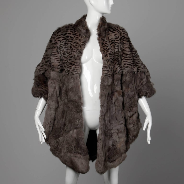1980s Vintage Leopard Dyed Rabbit Fur Batwing Cape, Coat or Poncho at ...