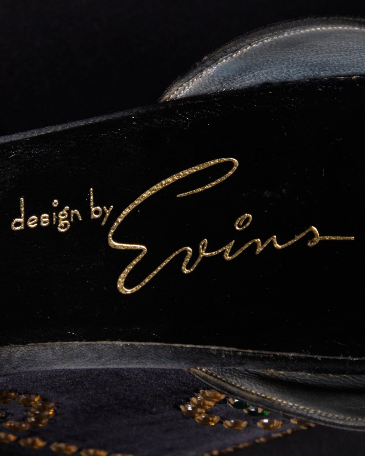 Incredible David Evins Vintage 1940s Rhinestone Silk Satin Platform ...