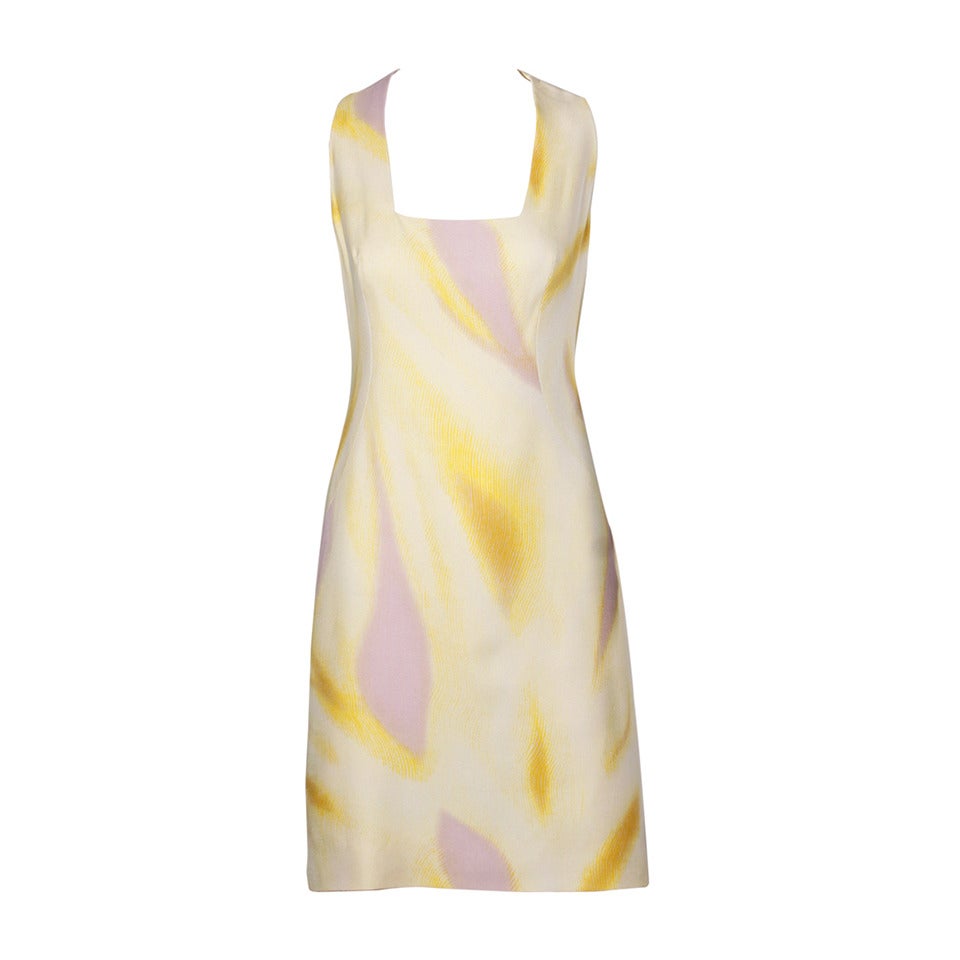 Gianni Versace Couture Vintage 1990s Ombre Pastel Silk Sheath Dress At 1stdibs