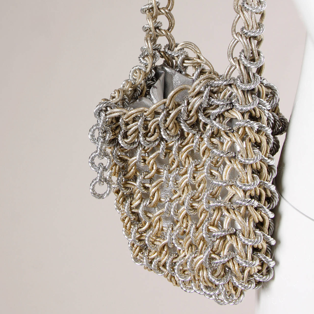 Heavy 1960s Vintage Metal Oversized Chain Maille Shoulder Bag at 1stDibs