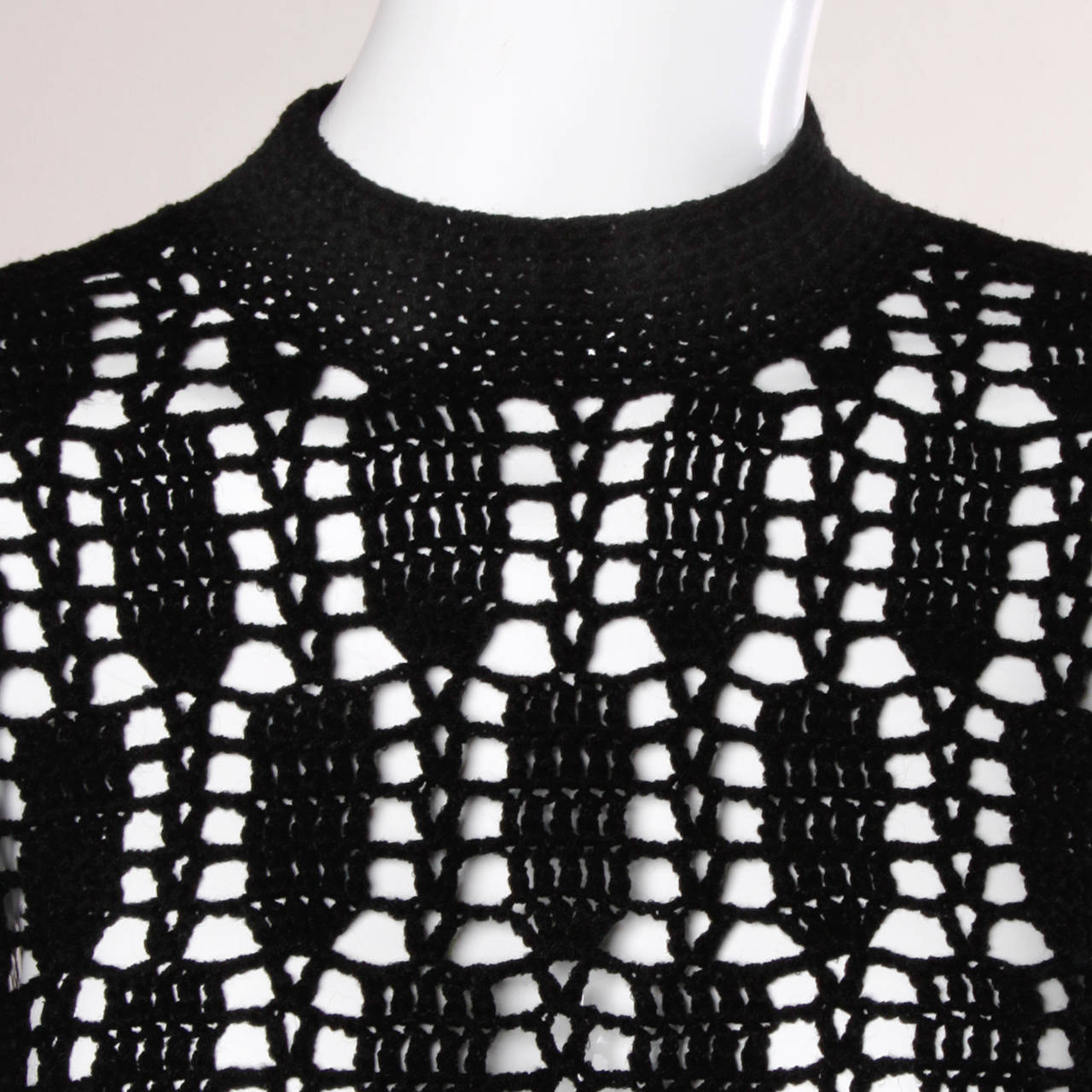 Holocaust Survivor Mady Gerrard Vintage Black Hand Crochet Dress at ...