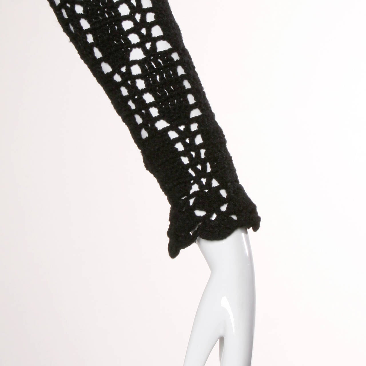 Holocaust Survivor Mady Gerrard Vintage Black Hand Crochet Dress at ...