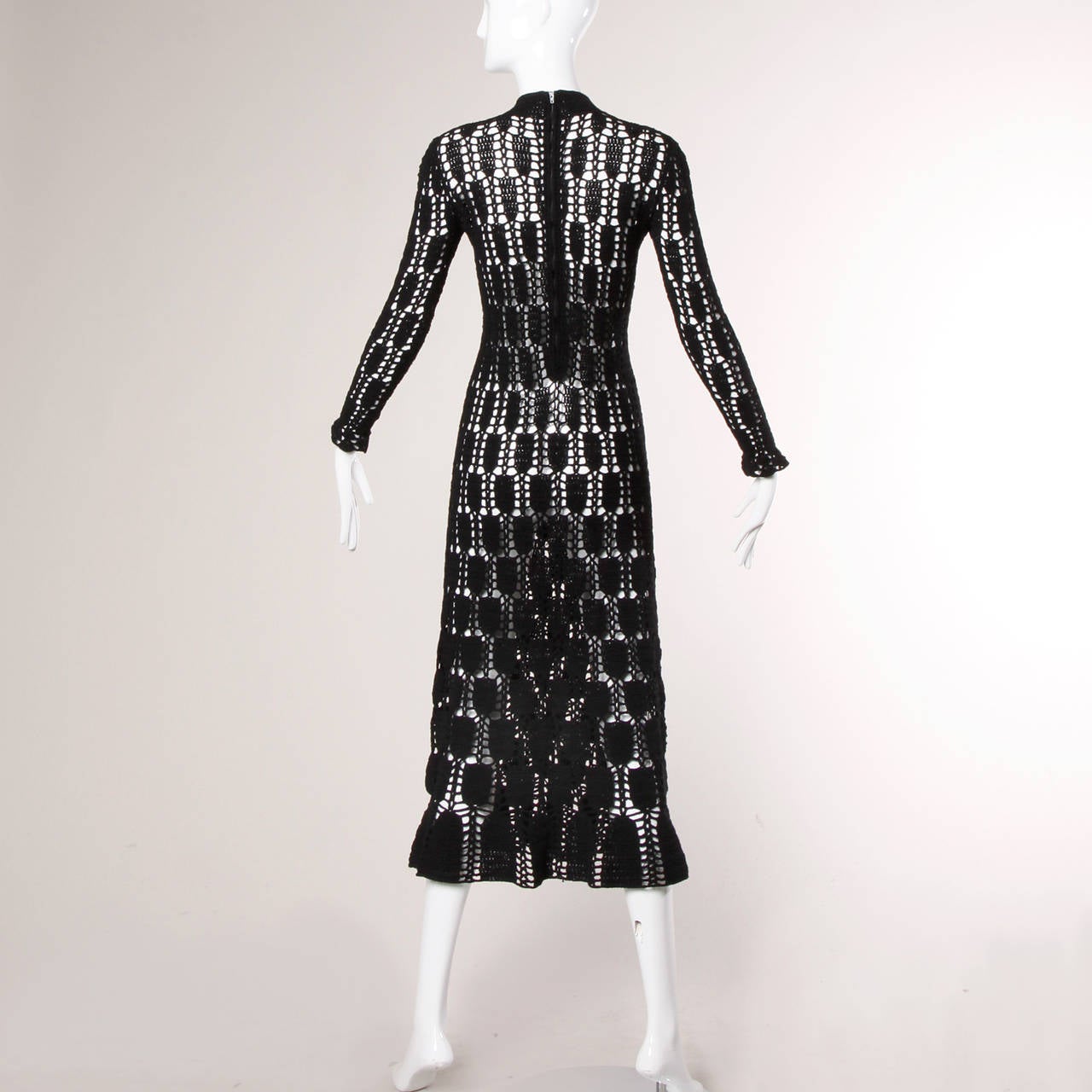 Holocaust Survivor Mady Gerrard Vintage Black Hand Crochet Dress at ...