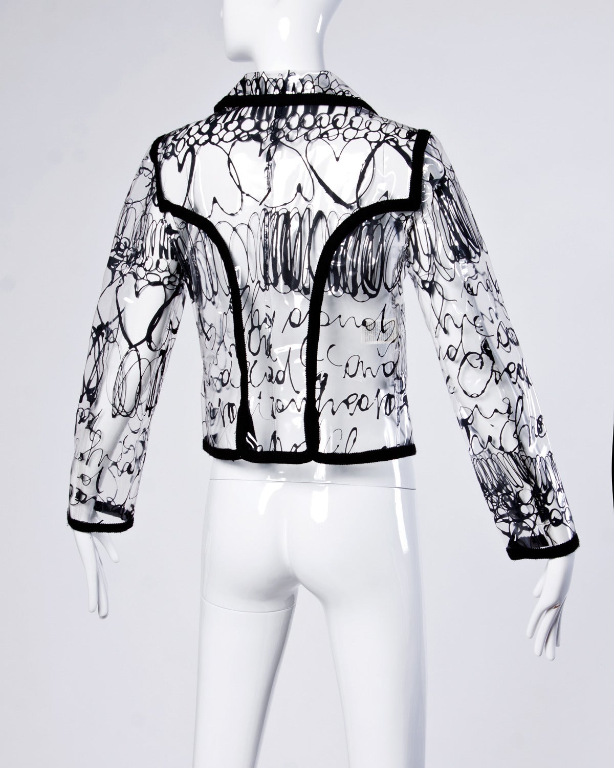 Unworn Moschino Vintage 1990s 90s Clear PVC Transparent Rain Coat ...